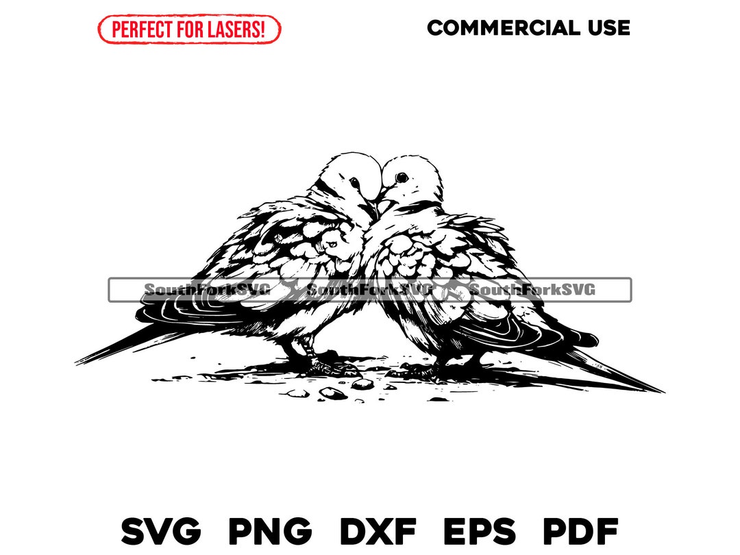 Laser Engrave Files Doves Svg Png Dxf Eps Pdf Vector Graphic Cut Print ...