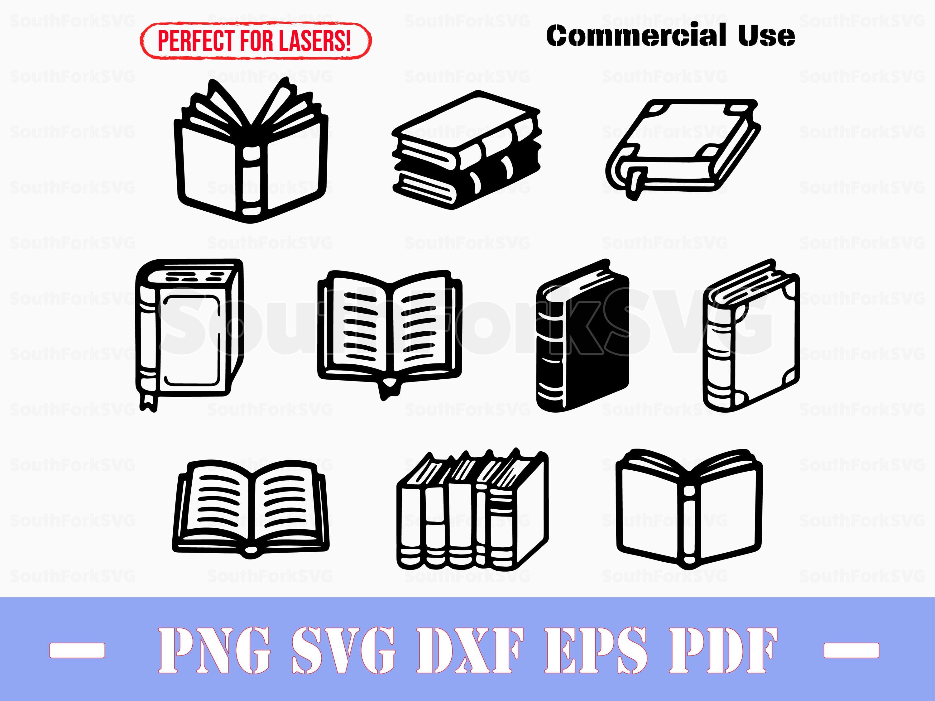 Simple Books Bundle Svg Png Dxf Eps Pdf | Vector Graphic Cut Print Dye ...