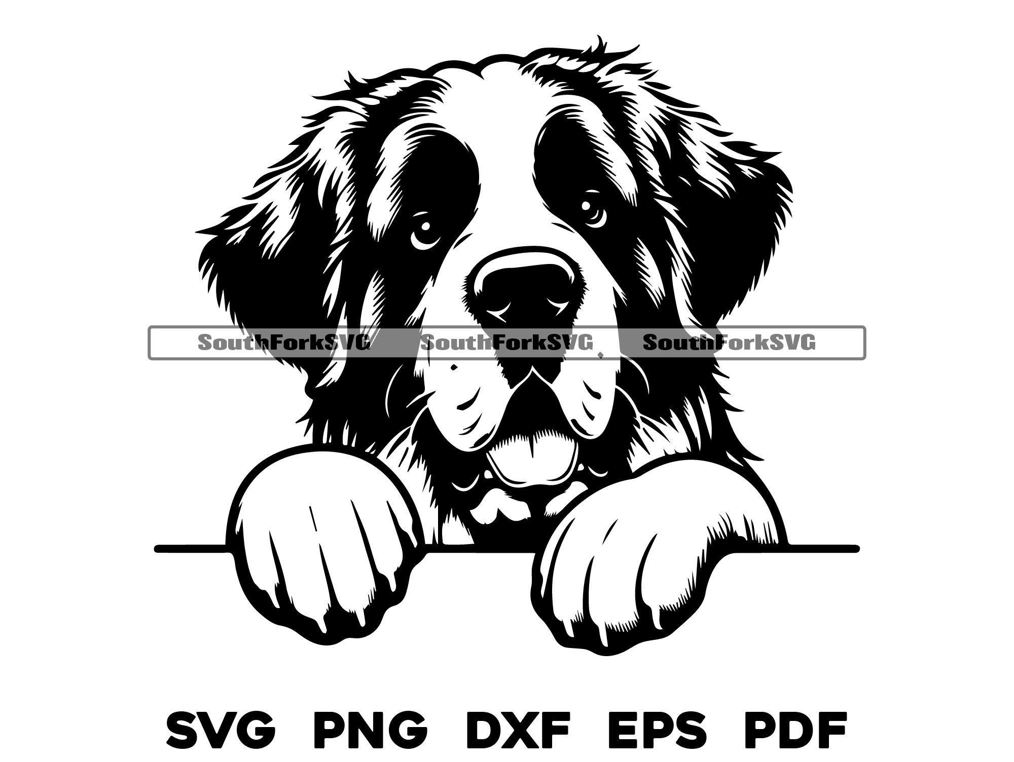 Peeking Saint Bernard Svg Png Dxf Eps Pdf | Vector Graphic Cut File ...