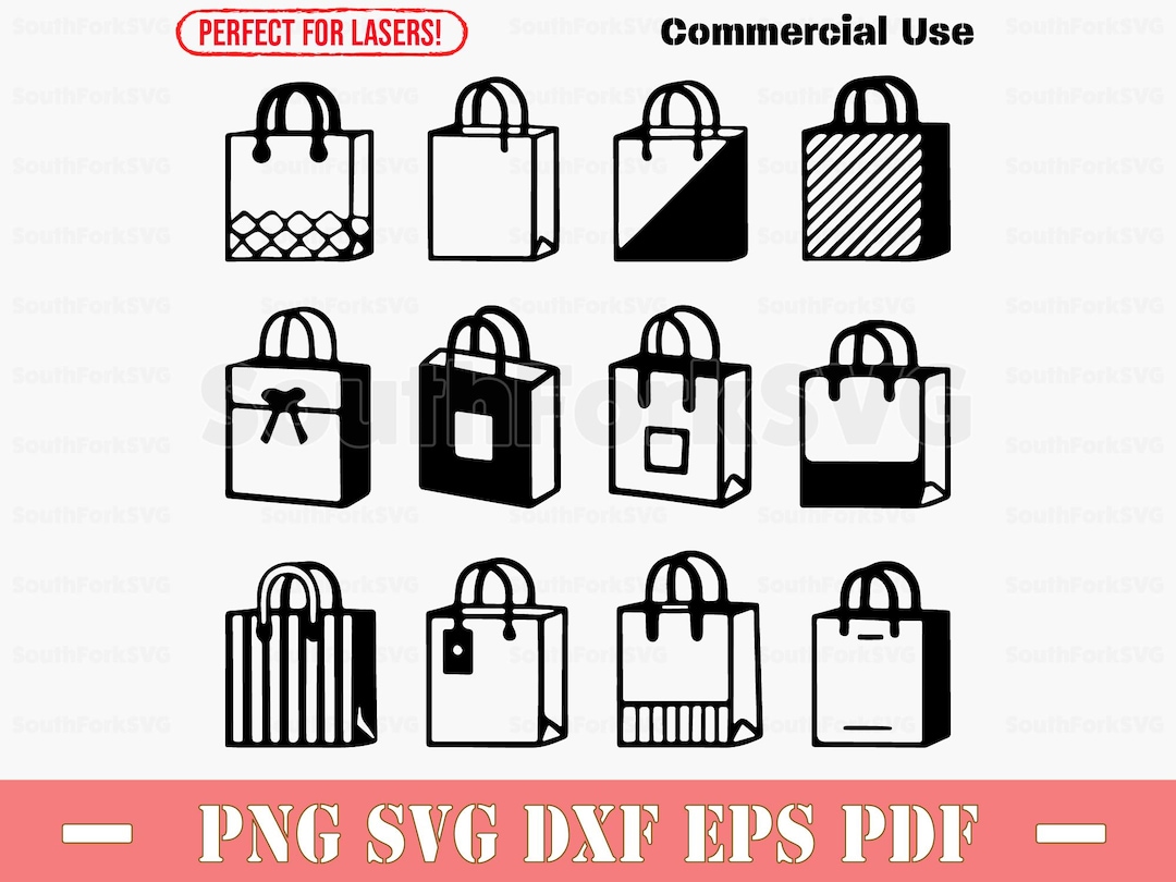 Shopping Bags Bundle Svg Png Dxf Eps Pdf | Vector Graphic Design Cut ...