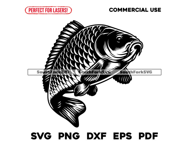 Carp Fish Svg Png Dxf Eps Pdf Transparent Vector Graphic Design Cut ...