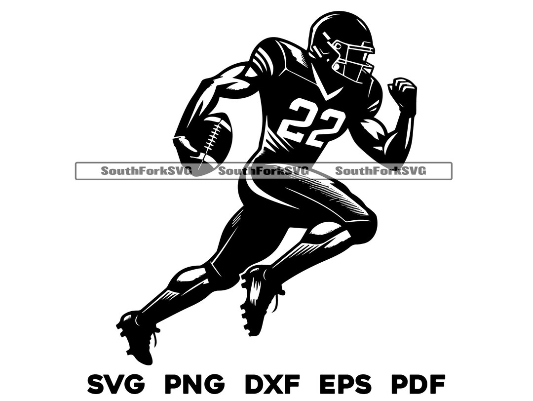 Football Player Running Svg Png Dxf Eps Pdf Transparent Graphic Design ...