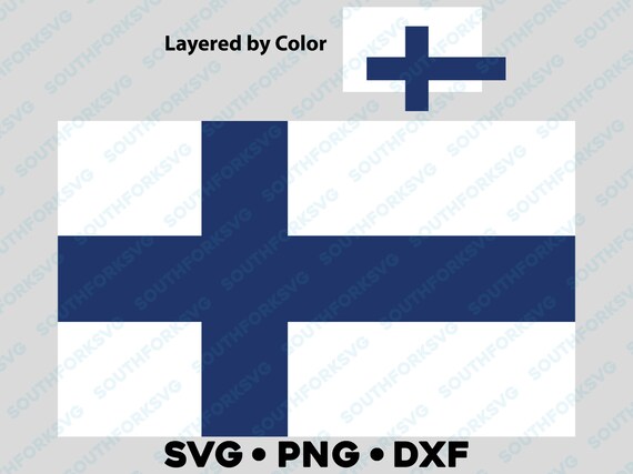 Finland National Country Flag Svg Png Dxf Layered by Color - Etsy