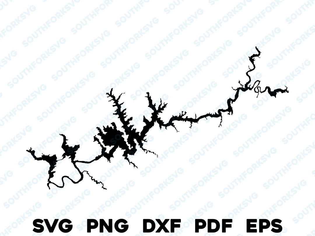 Lake Powell Arizona Map Shape Silhouette Svg Png Dxf Pdf Eps Vector ...
