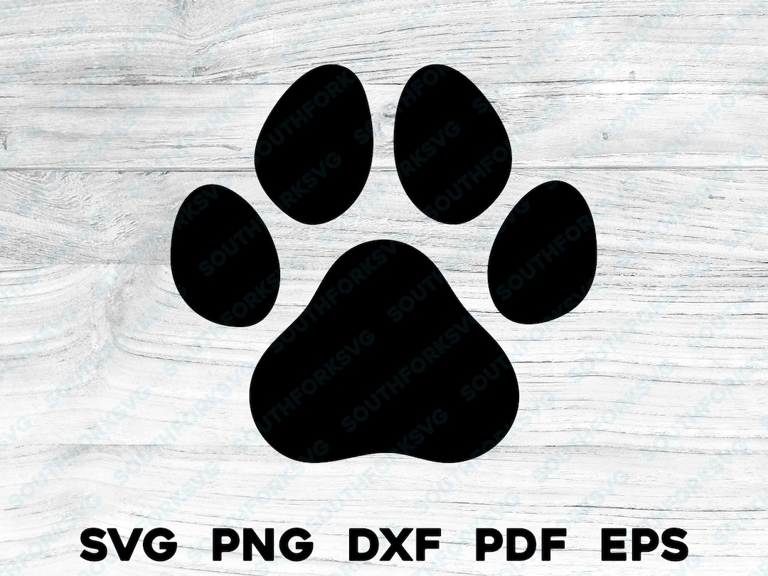 Dog Paw Print Silhouette | Svg Png Dxf Eps Pdf | Vector Graphic Cut ...