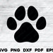 Dog Paw Print Silhouette | Svg Png Dxf Eps Pdf | Vector Graphic Cut ...