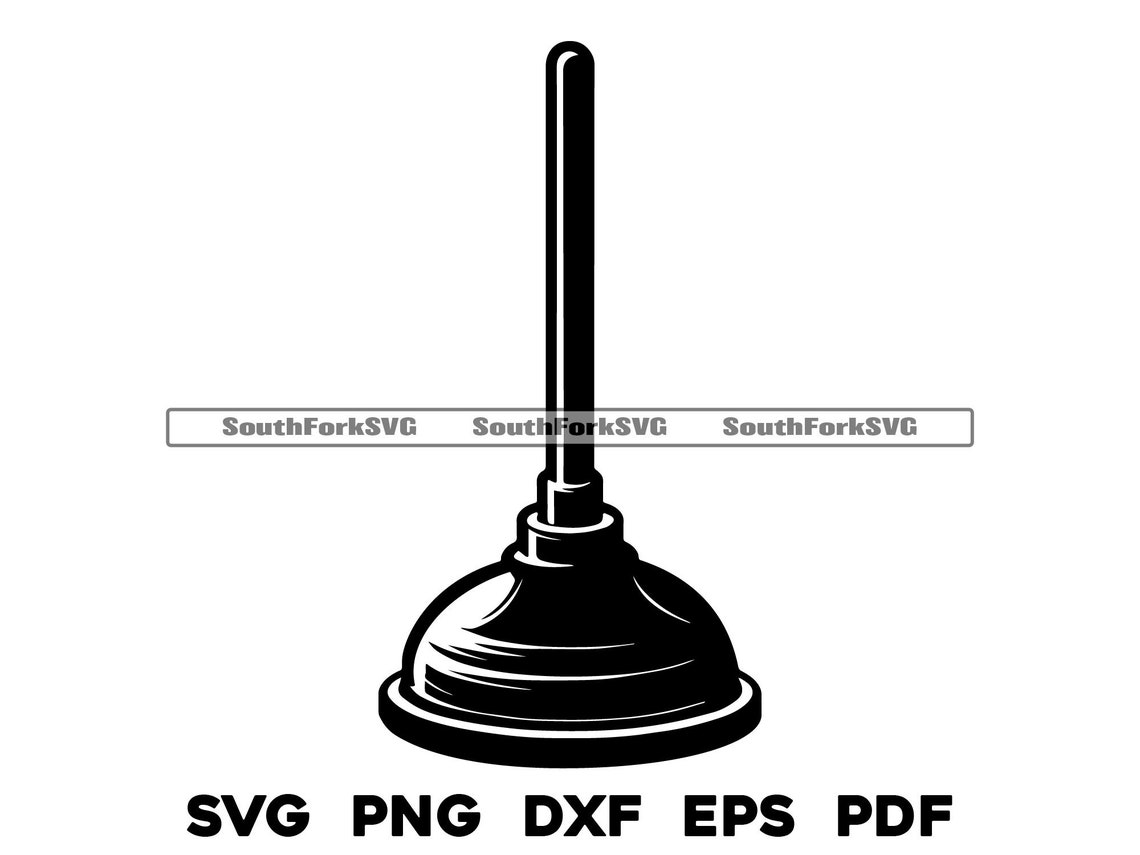 Simple Plunger Outline | Svg Png Dxf Eps Pdf | Vector Graphic Cut File ...