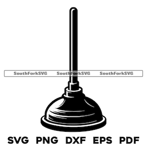 Simple Plunger Outline | Svg Png Dxf Eps Pdf | Vector Graphic Cut File ...