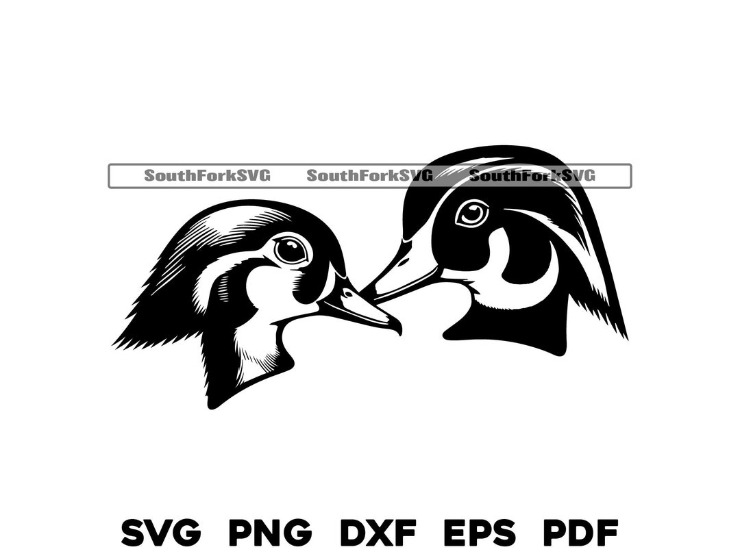 Male & Female Wood Ducks Pair Svg Png Dxf Eps Pdf Vector Graphic Design ...