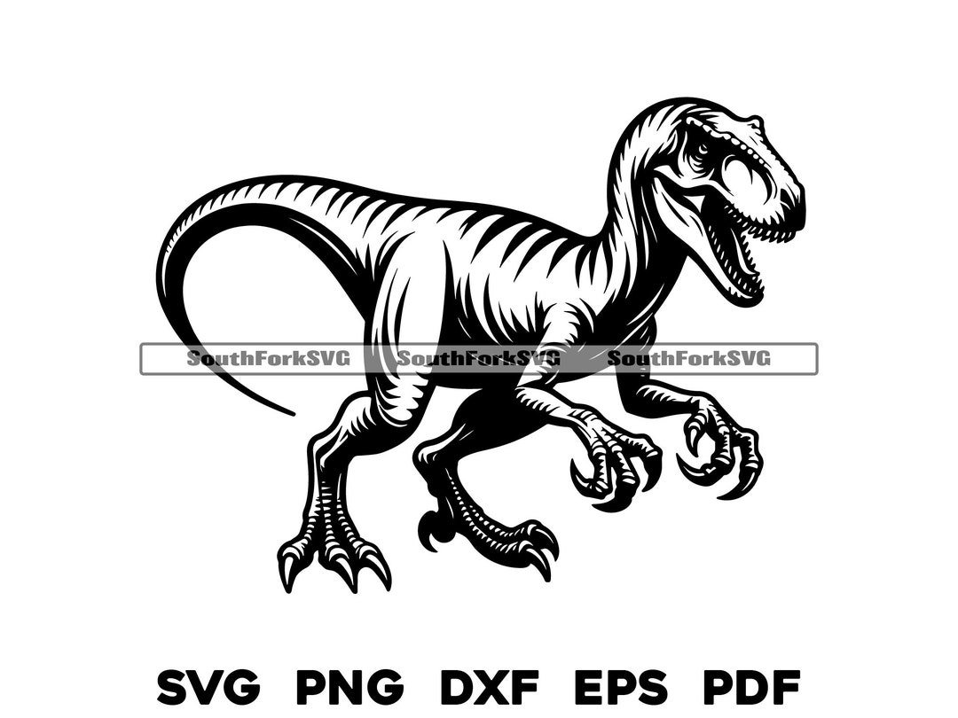 Velociraptor Dinosaur Svg Png Dxf Eps Pdf | Vector Graphic Design Cut ...