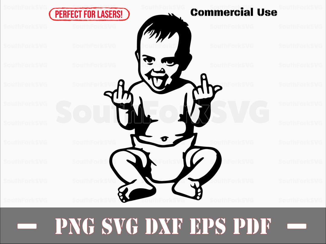 Funny Baby Middle Fingers Design Svg Png Dxf Eps Pdf | Vector Graphic ...