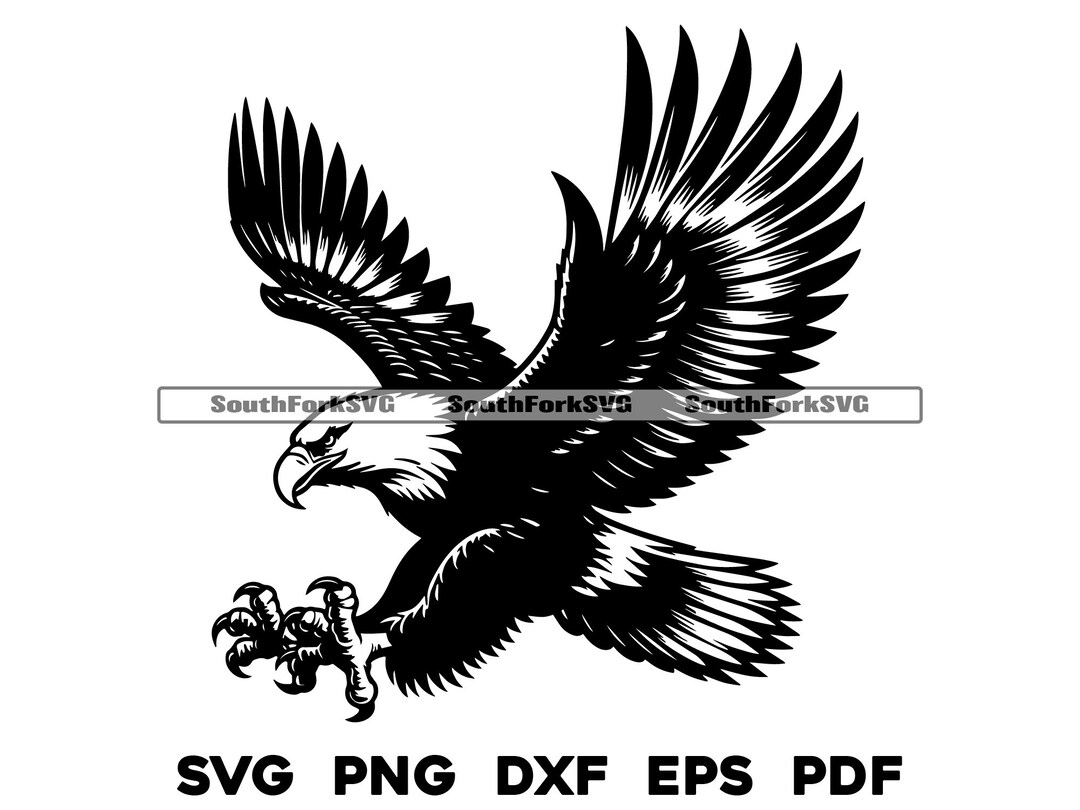 Flying Bald Eagle Design Files | Svg Png Dxf Eps Pdf | Vector Graphic ...