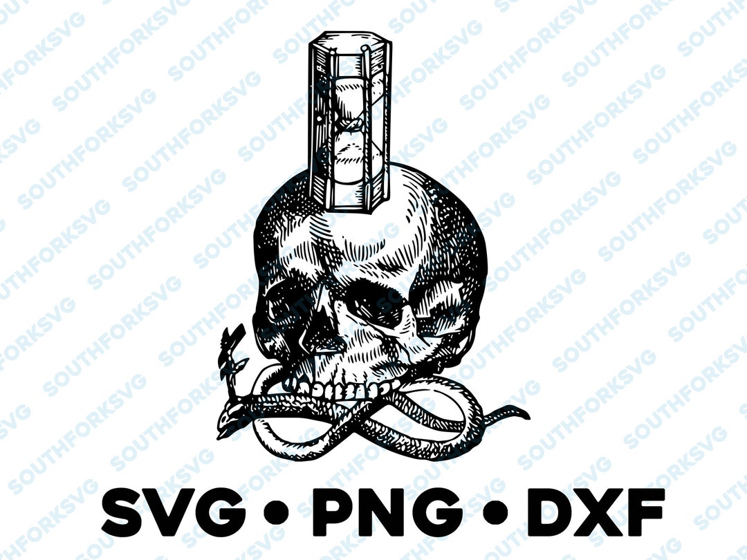Skull & Snake SVG PNG DXF Cut File Vector Graphic Design Clip Art ...