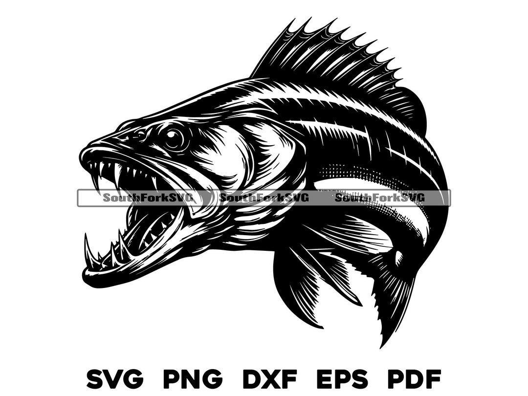 Walleye Jumping 7 Design | Svg Png Dxf Eps Pdf | Transparent Vector ...