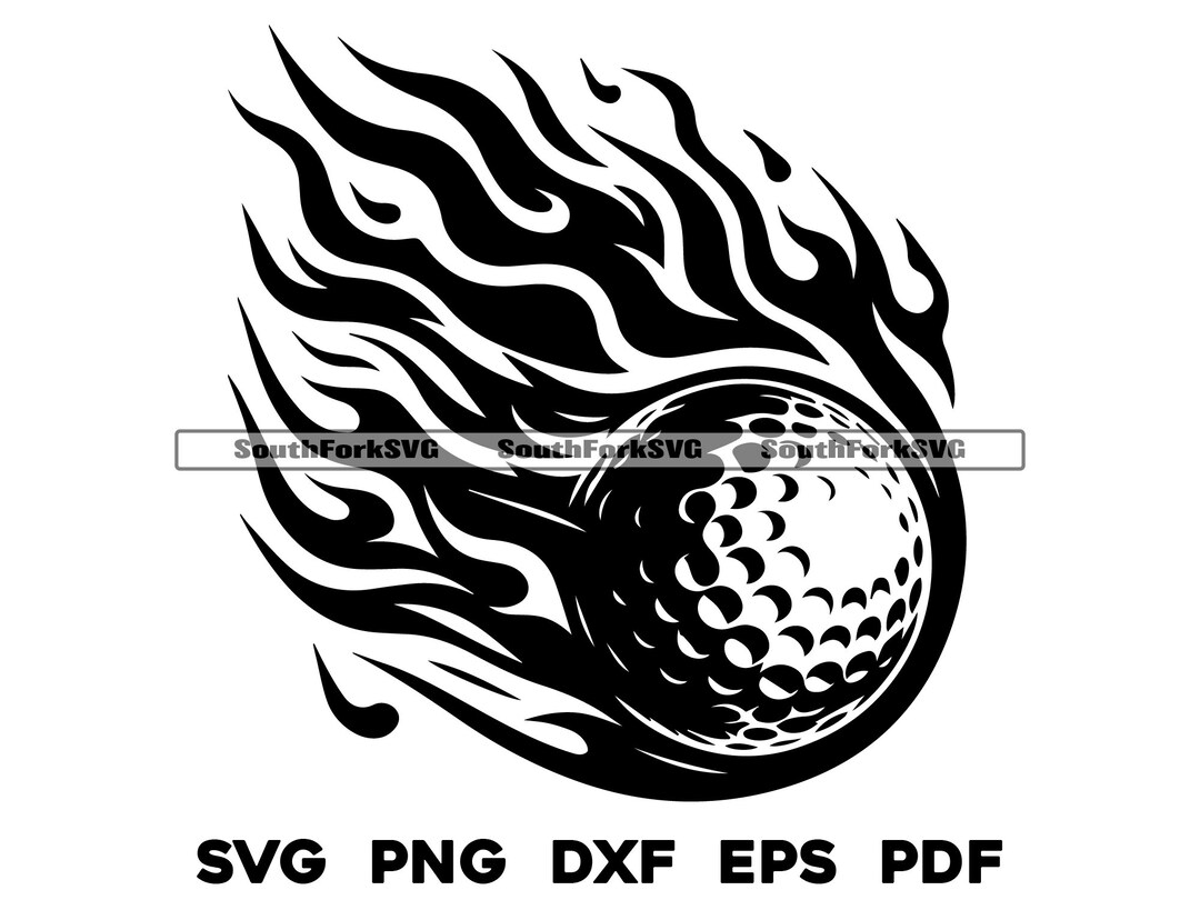 Flaming Golf Ball Design Files | Svg Png Dxf Eps Pdf | Transparent ...