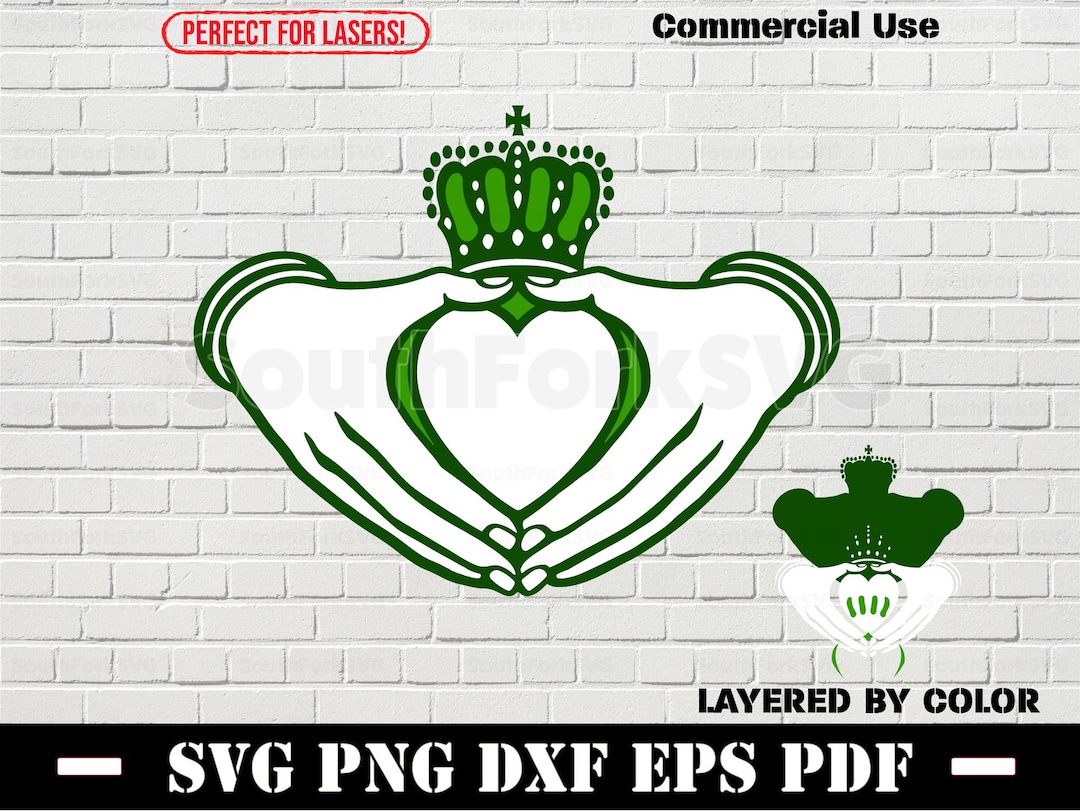Irish Claddagh Ring Symbol Color Svg Png Dxf Eps Pdf | Vector Graphic ...