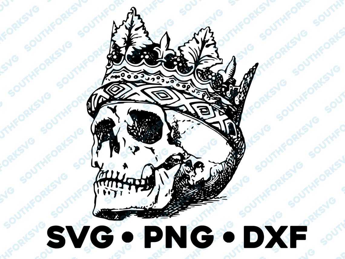 Skull & Crown SVG PNG DXF Cut File Vector Graphic Design Clip Art ...