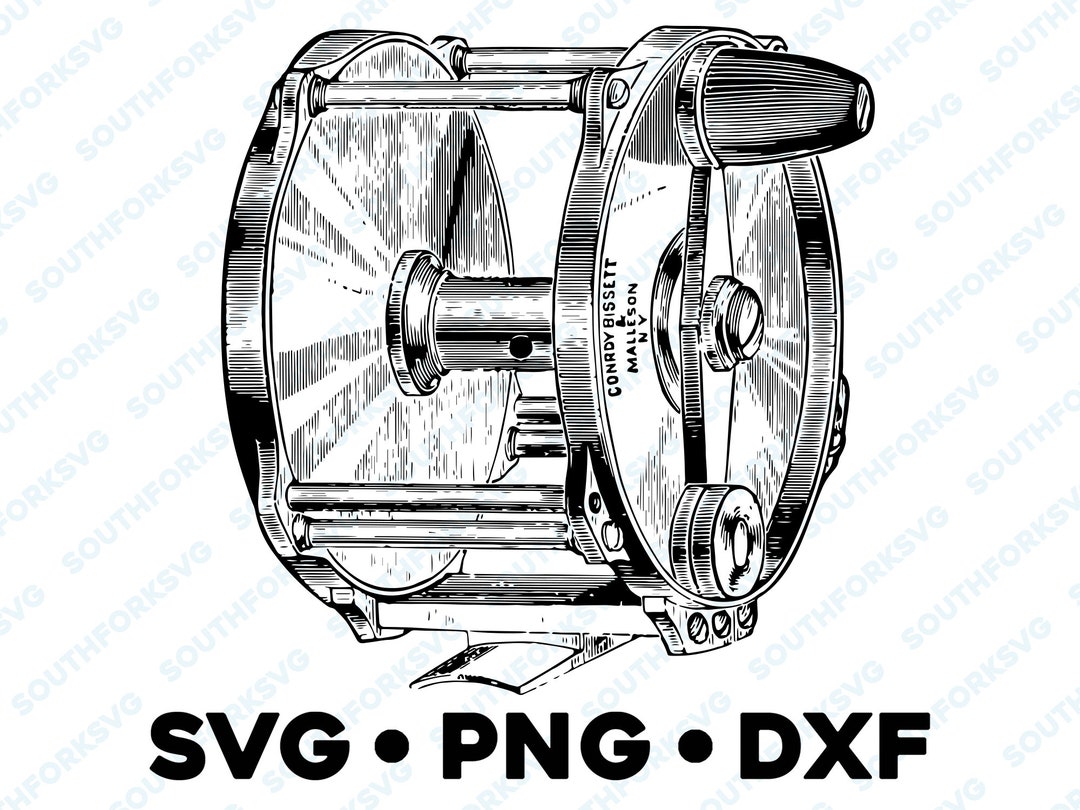 Fishing Reel SVG PNG DXF Vector Graphic Design File Transparent ...