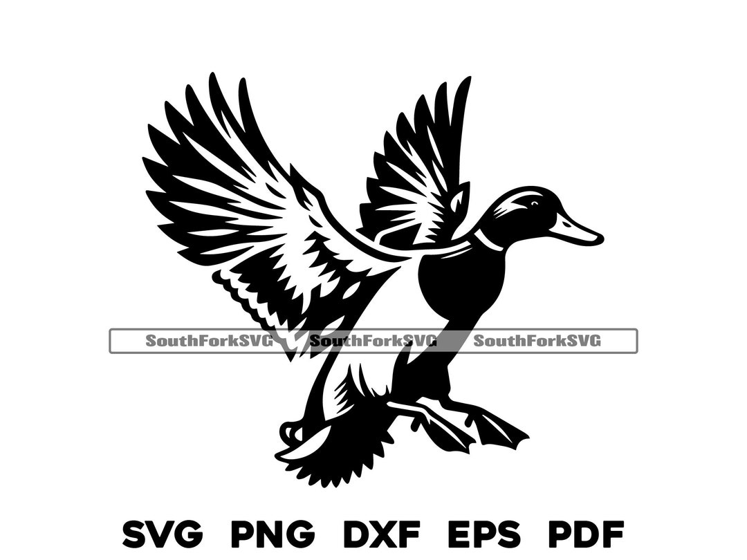 Duck Landing Design Svg Png Dxf Eps Pdf Laser Cnc Vinyl Cut Print Files ...