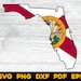 Florida State Shape With Flag 2 | Svg Png Dxf Eps Pdf | Transparent ...