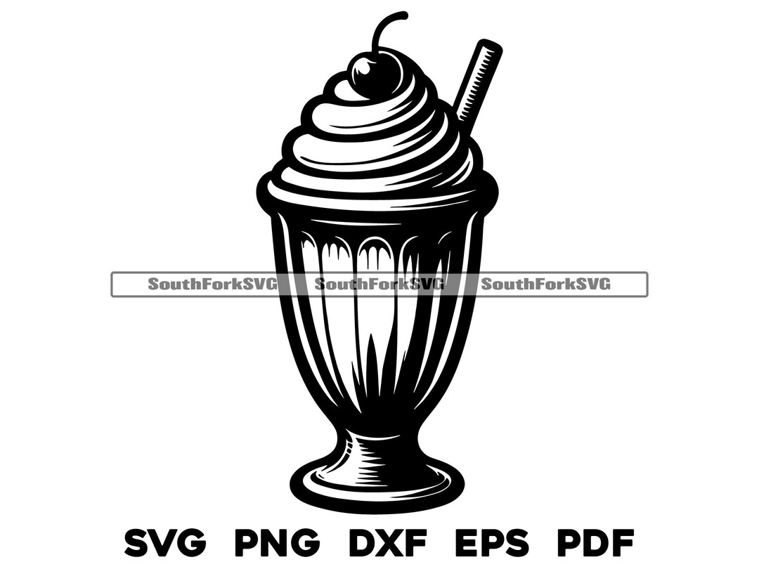 Milkshake | Svg Png Dxf Eps Pdf | Vector Graphic Cut File Laser Clip ...