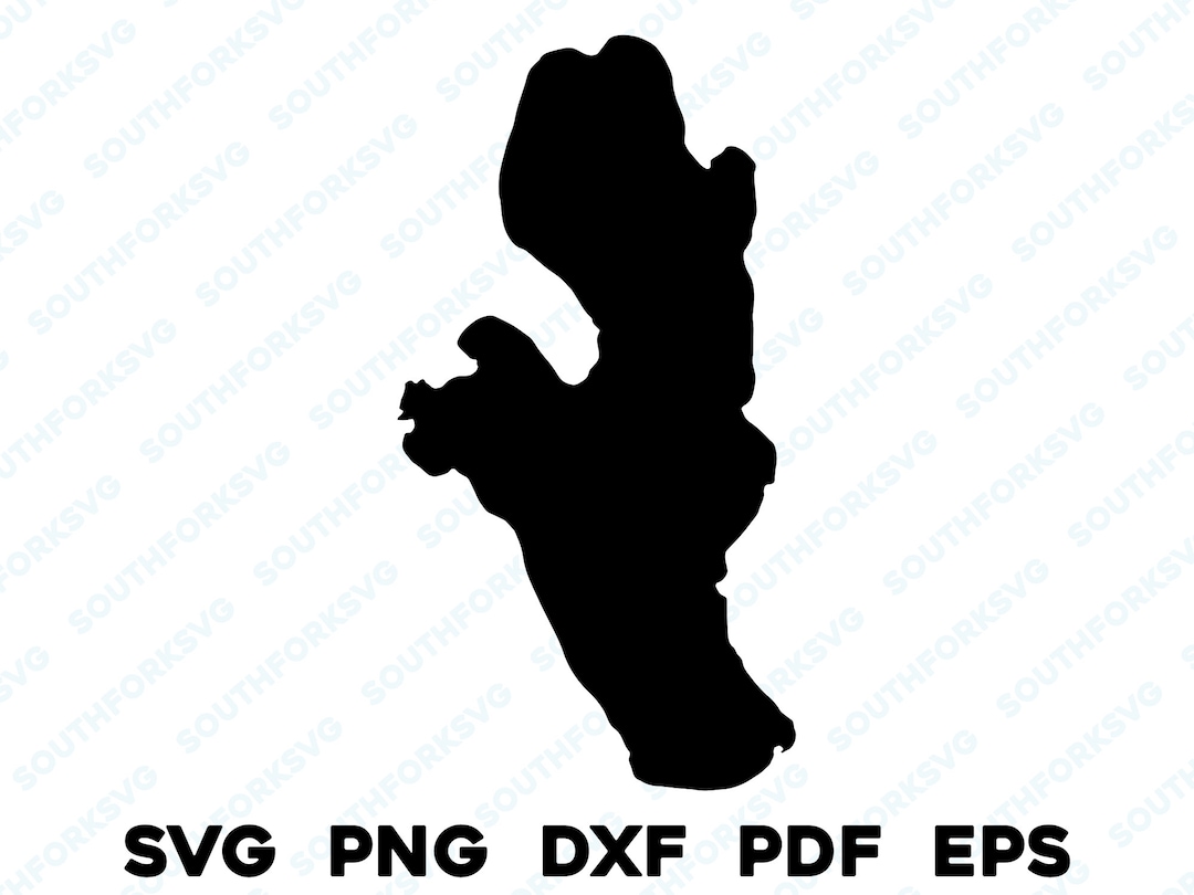 Burt Lake Michigan Map Shape Silhouette Svg Png Dxf Pdf Eps Vector ...