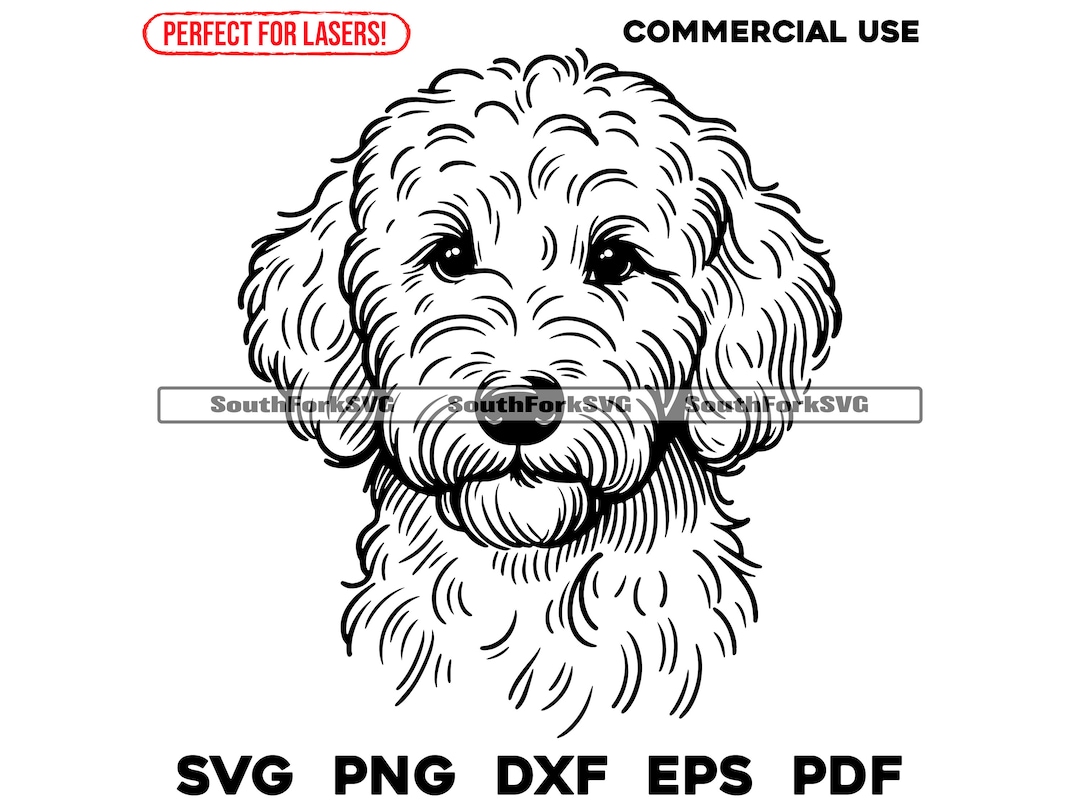 Goldendoodle Laser Engrave Files Svg Png Dxf Eps Pdf | Vector Graphic ...