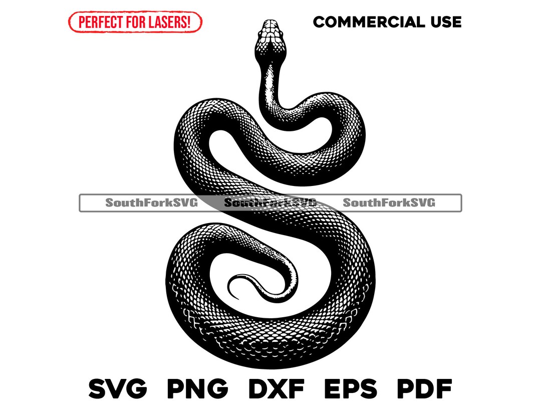 Slithering Snake Laser Engrave Files Svg Png Dxf Eps Pdf | Vector ...