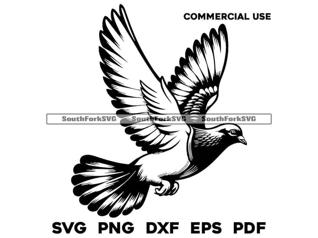 Pigeon Bird Flying Design | Svg Png Dxf Eps Pdf | Vector Graphic Cut ...