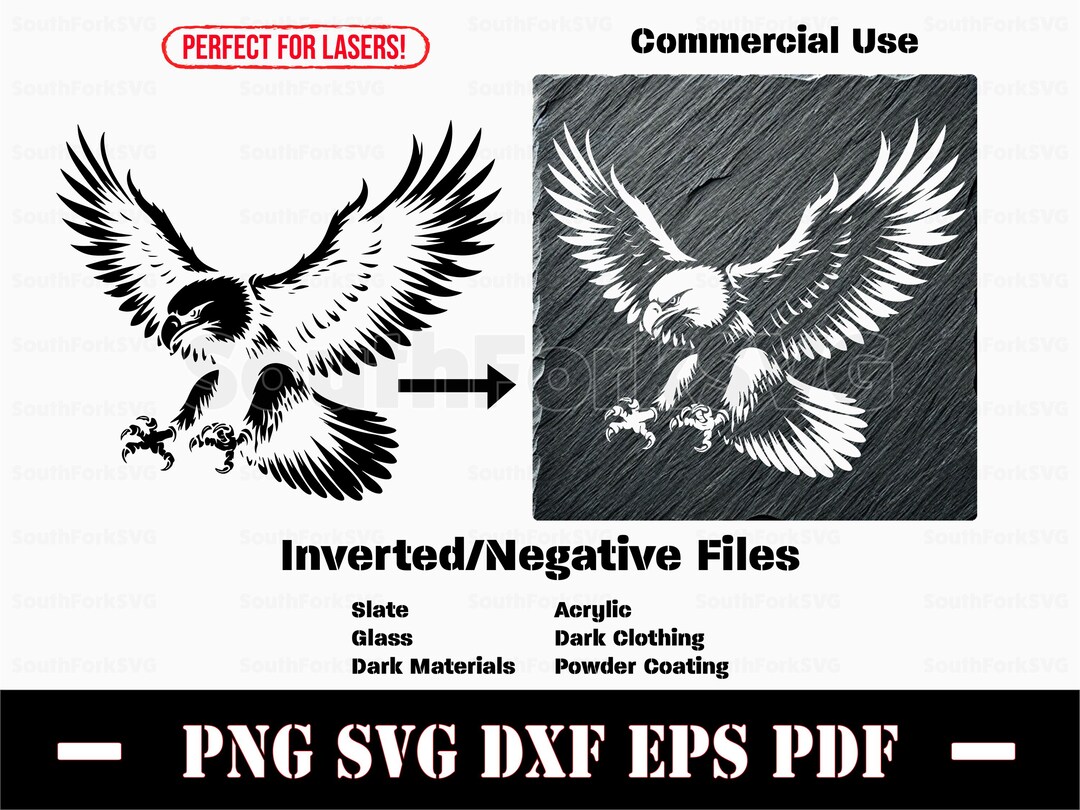 Inverted Bald Eagle Flying Svg Png Dxf Eps Pdf Vector Graphic Cut Print ...