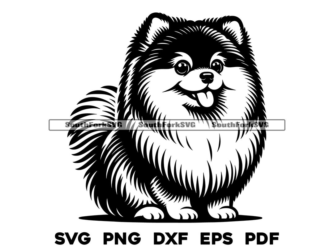 Pomeranian Dog Sitting Design 1 Svg Png Dxf Eps Pdf Vector Graphic Cut ...