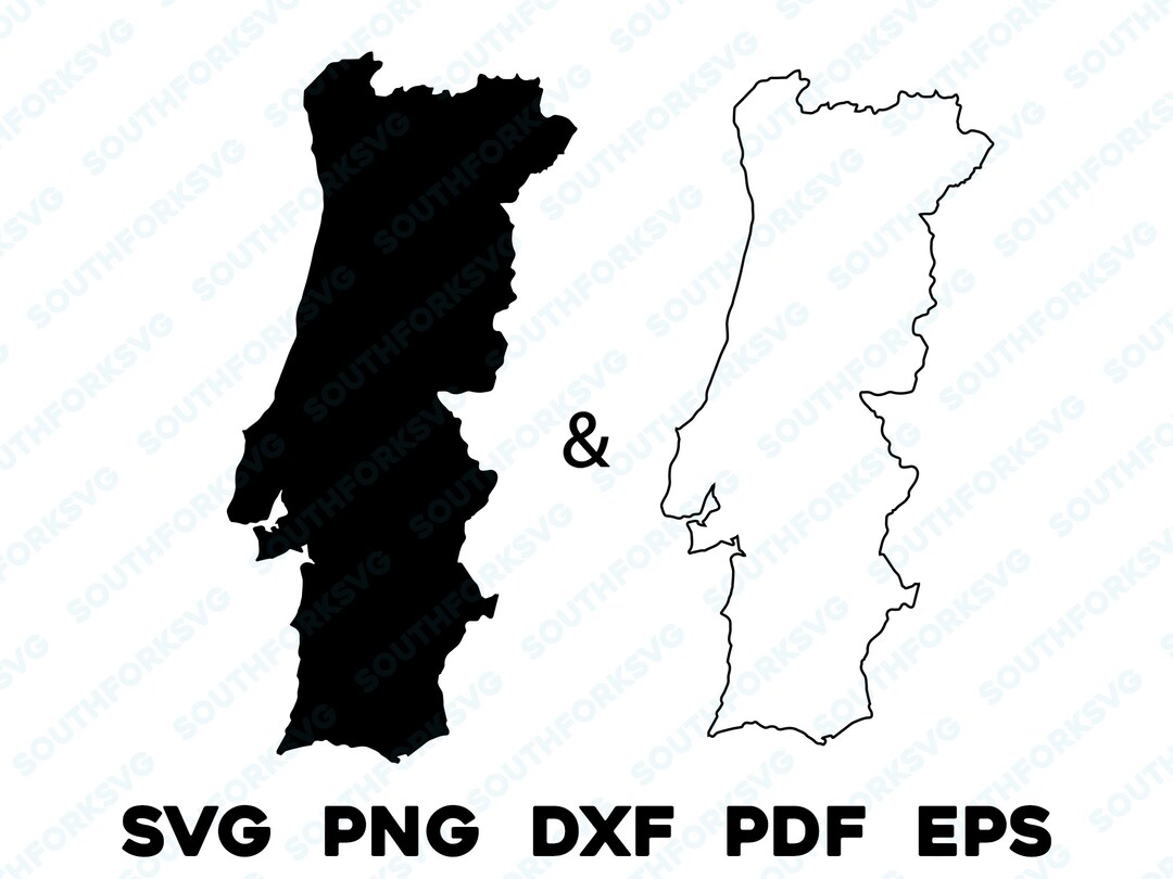 Portugal Country Silhouette & Outline Shapes Svg Png Dxf Pdf Eps Vector ...
