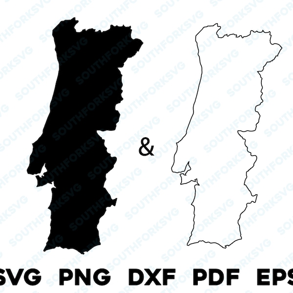 Portugal Map Svg - Etsy