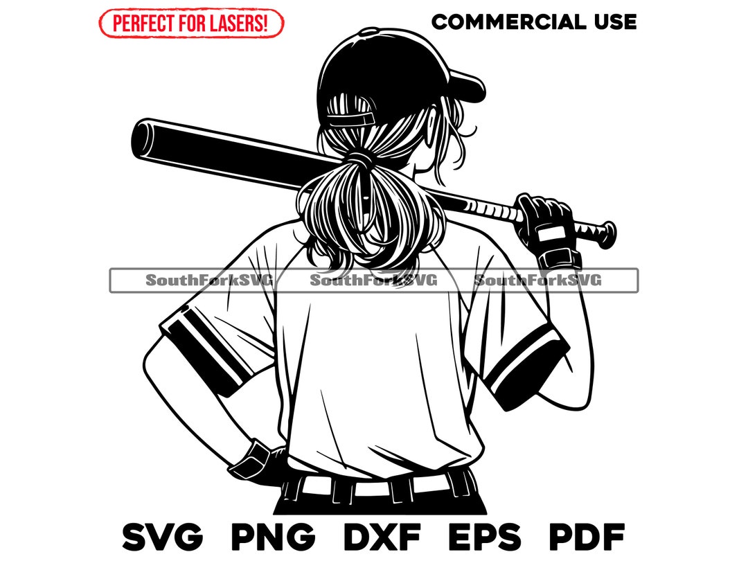 Softball Player Svg Png Dxf Eps Pdf | Transparent Graphic Design Cut ...