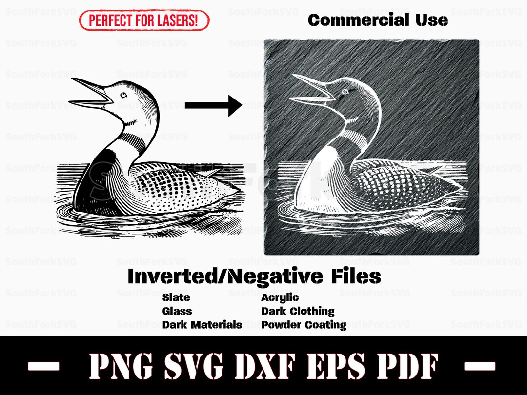 Inverted Loon Calling Svg Png Dxf Eps Pdf Vector Graphic Cut Print ...