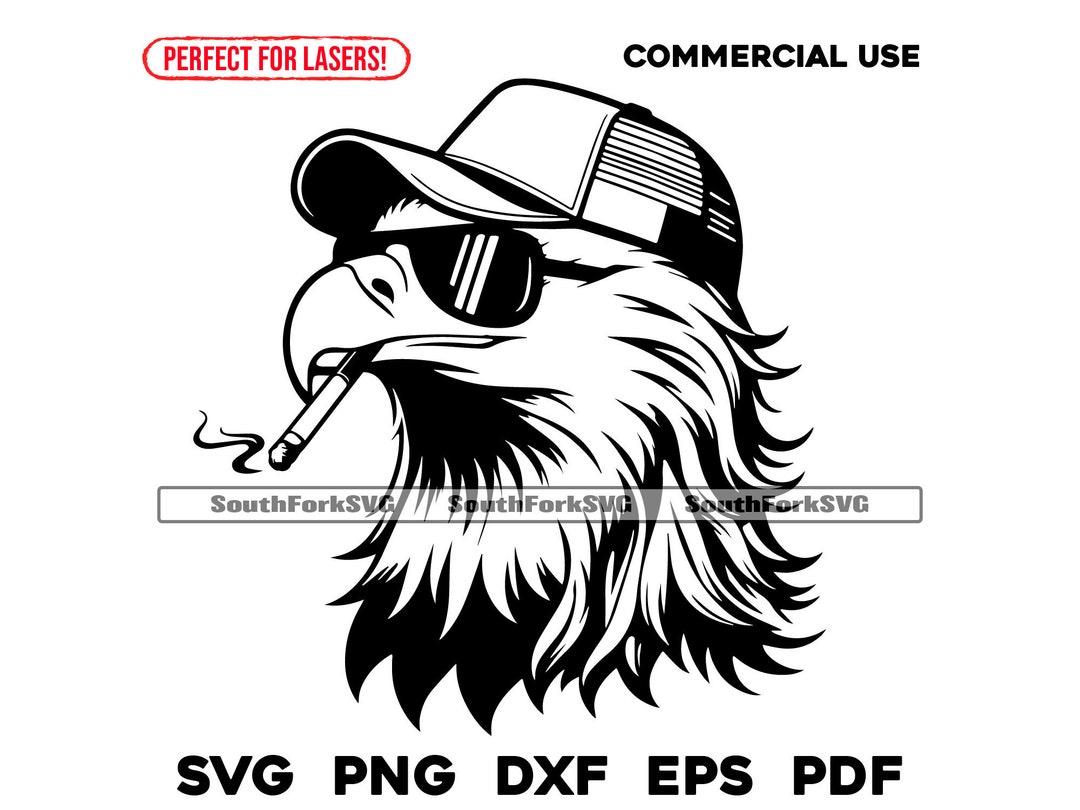 Bald Eagle Mullet Trucker Hat Svg Png Dxf Eps Pdf | Vector Graphic ...