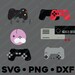 Video Game Controller Bundle SVG PNG DXF Joystick Gamepad Layered ...