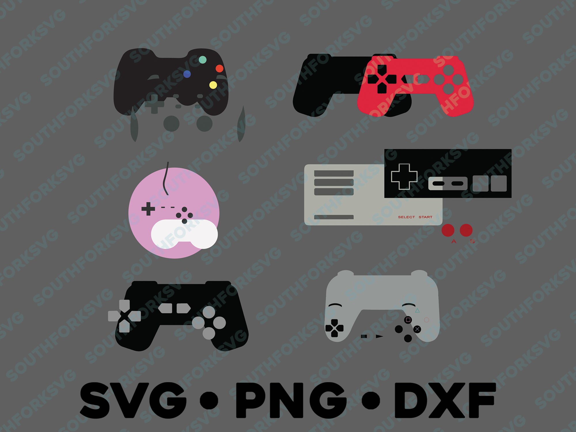 Video Game Controller Bundle SVG PNG DXF Joystick Gamepad - Etsy