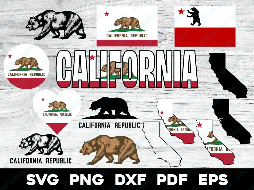California State Flag Design Bundle | Svg Png Dxf Eps Pdf | Vector ...