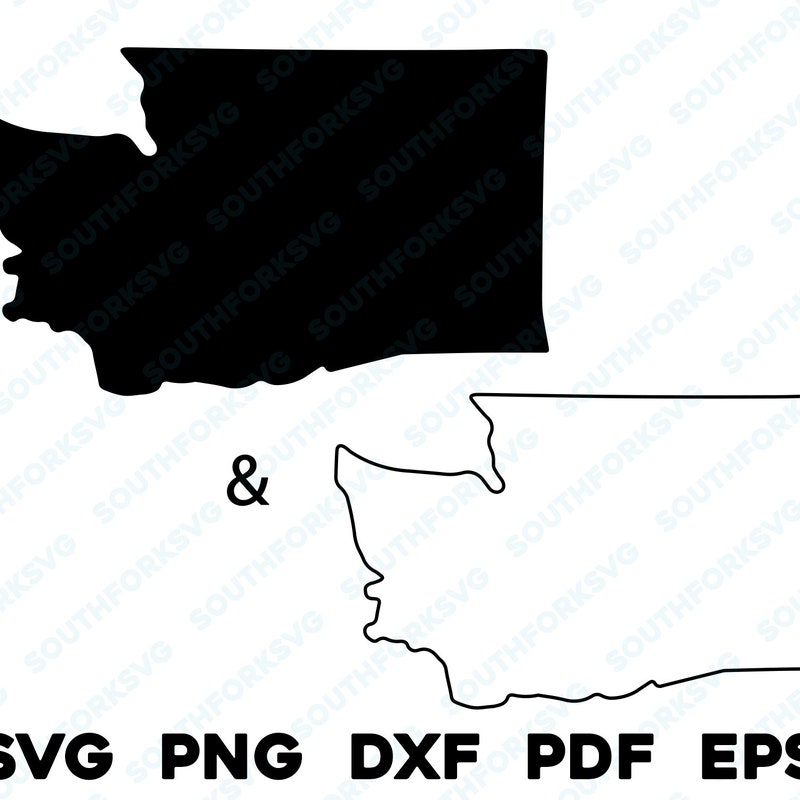 Map of Washington State - Etsy