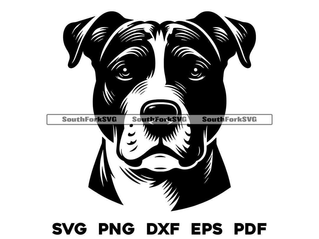 Pit Bull Dog Head Design | Svg Png Dxf Eps Pdf | Vector Graphic Cut ...