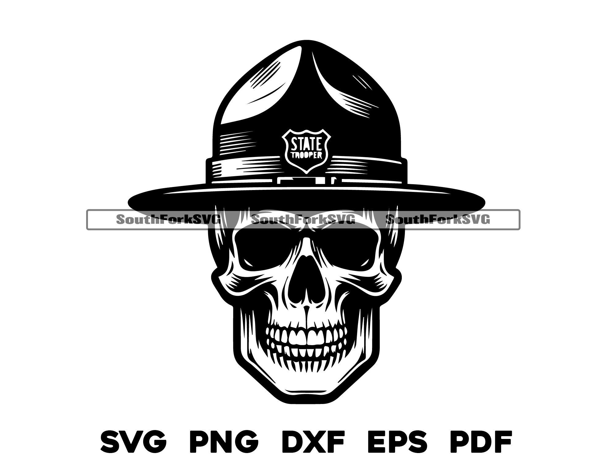 Skull State Trooper | Svg Png Dxf Eps Pdf | Laser Cut Print Engrave Dye ...