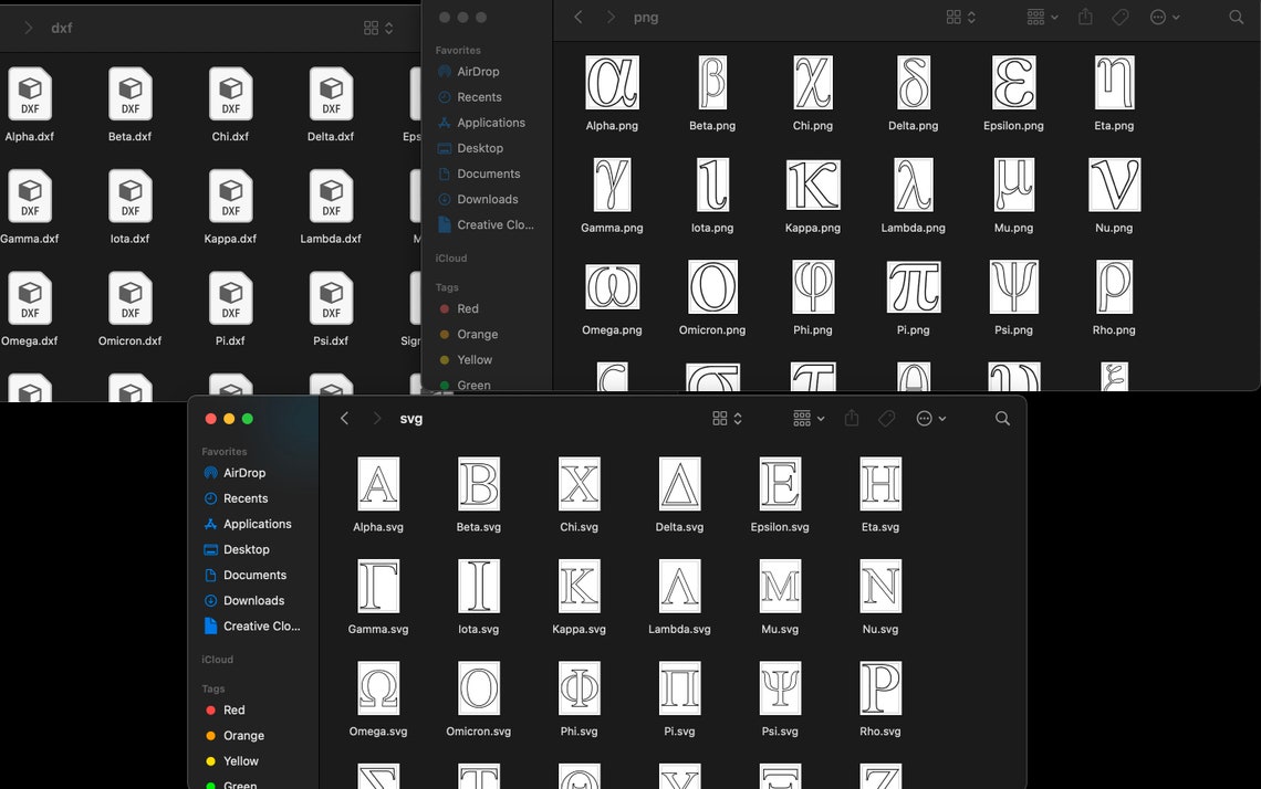 Greek Letters Alphabet Outlines SVG PNG DXF Bundle Greek Svg - Etsy