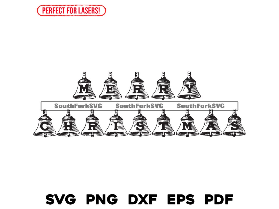 Christmas Bells Laser Design Svg Png Dxf Eps Pdf Laser Engrave Cnc Cut ...