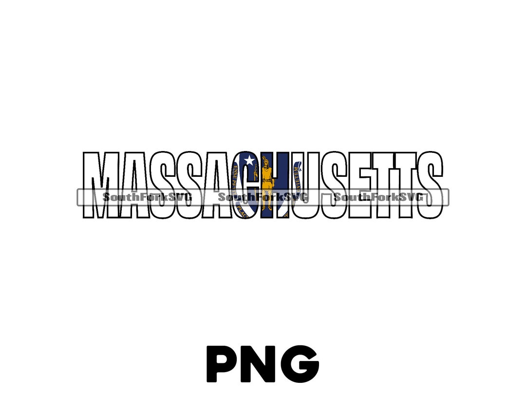 Massachusetts State Flag Name Design | PNG ONLY | Graphic Design Print ...