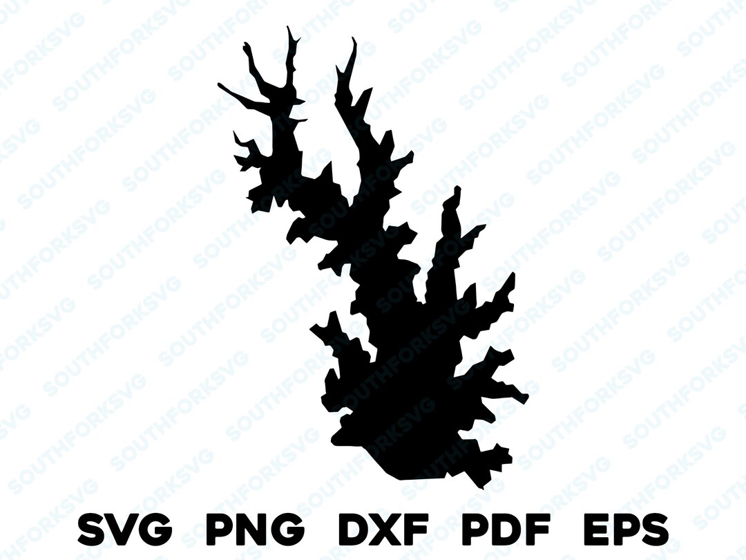 Lake Stanley Draper Oklahoma Map Shape Silhouette Outline Svg Png Dxf ...