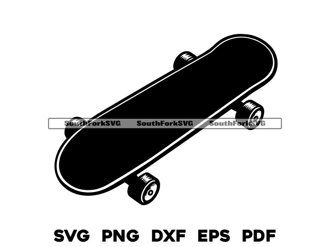 Skateboard 1 Svg Png Dxf Eps Pdf Vector Graphic Cut File Laser Clip Art ...