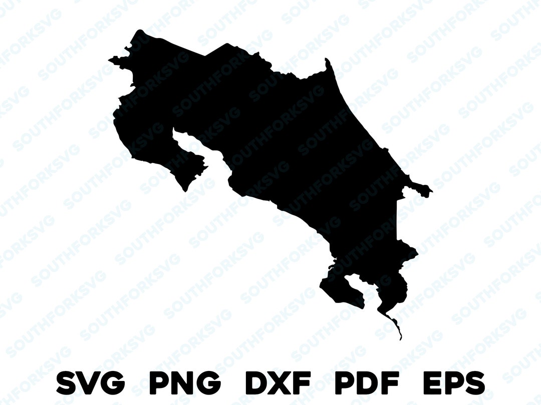 Costa Rica Country Silhouette & Outline Shapes Svg Png Dxf Pdf Eps ...