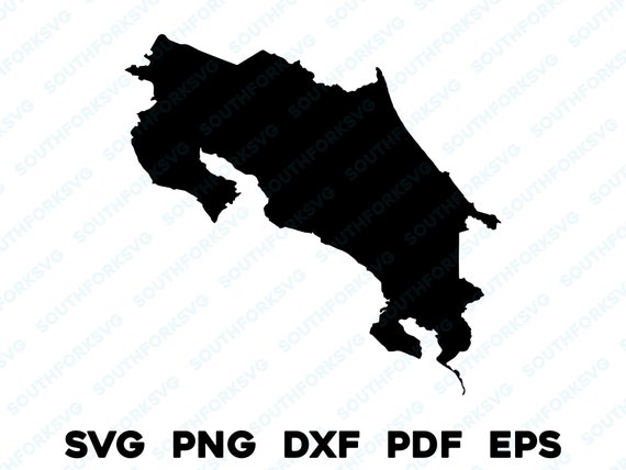 Costa Rica País Silueta & Contorno Formas svg png dxf pdf eps - Etsy España