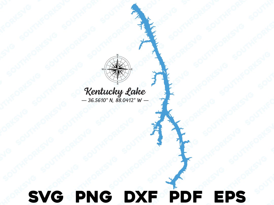 Kentucky Lake Map Shape Silhouette Svg Png Dxf Pdf Eps Vector Graphic ...